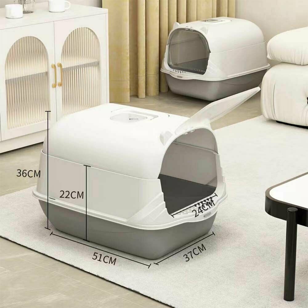 Закрытый лоток SOKOLTEC, с совочком, для кошек, пластик, 1150 г