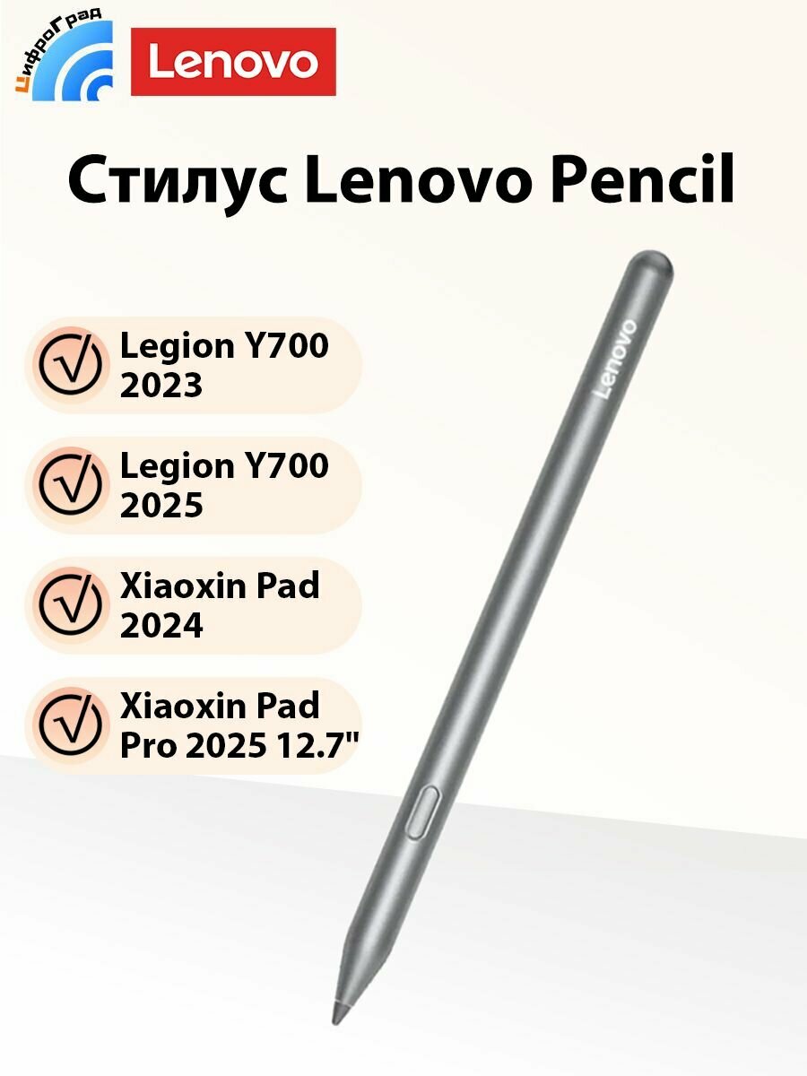 Стилус Lenovo Stylus Pen для Xiaoxin Pad 2024 Legion Y700 2025 Зарядка типа-c Планшетный карандаш