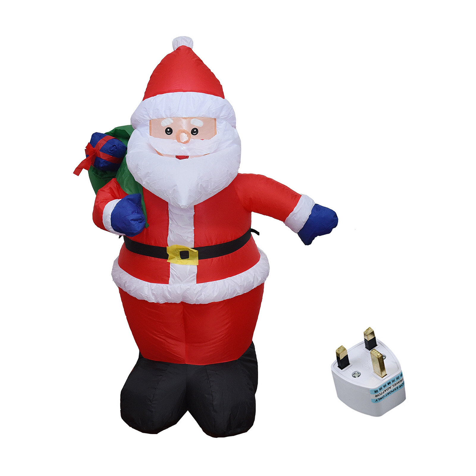 Надувные рождественские украшения для улицы: рюкзак Санта-Клауса, 1,2 м, со встроенными светодиодами и воздуходувкой. Надувные рождественские украшения для двора, газона, сада, места проведения мероприятий, декорации.