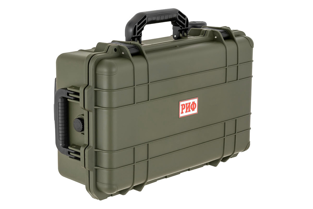 Кейс защитный ударопрочный РИФ 530х355х255 мм на колесах с телескопической ручкой IP67 (Хаки), арт. WRT-22Kh