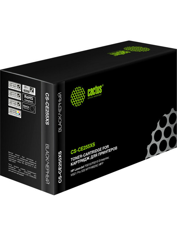 Картридж для лазерного принтера CACTUS 255 чёрный (CS-CE255XS)
