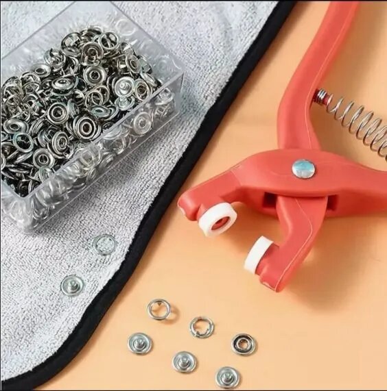 Пресс щипцы для кнопок и люверсов на одежду, заклепочник с набором заклепок в комплекте