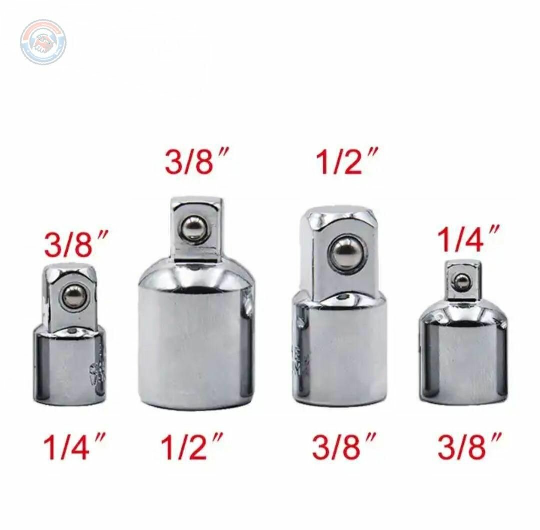 Адаптеры для инструмента, набор переходников 1/2 3/8 1/4, универсальные ударные адаптеры для воротка и ключа трещотка, комплект для пневмогайковерта и автомобильных торцевых головок