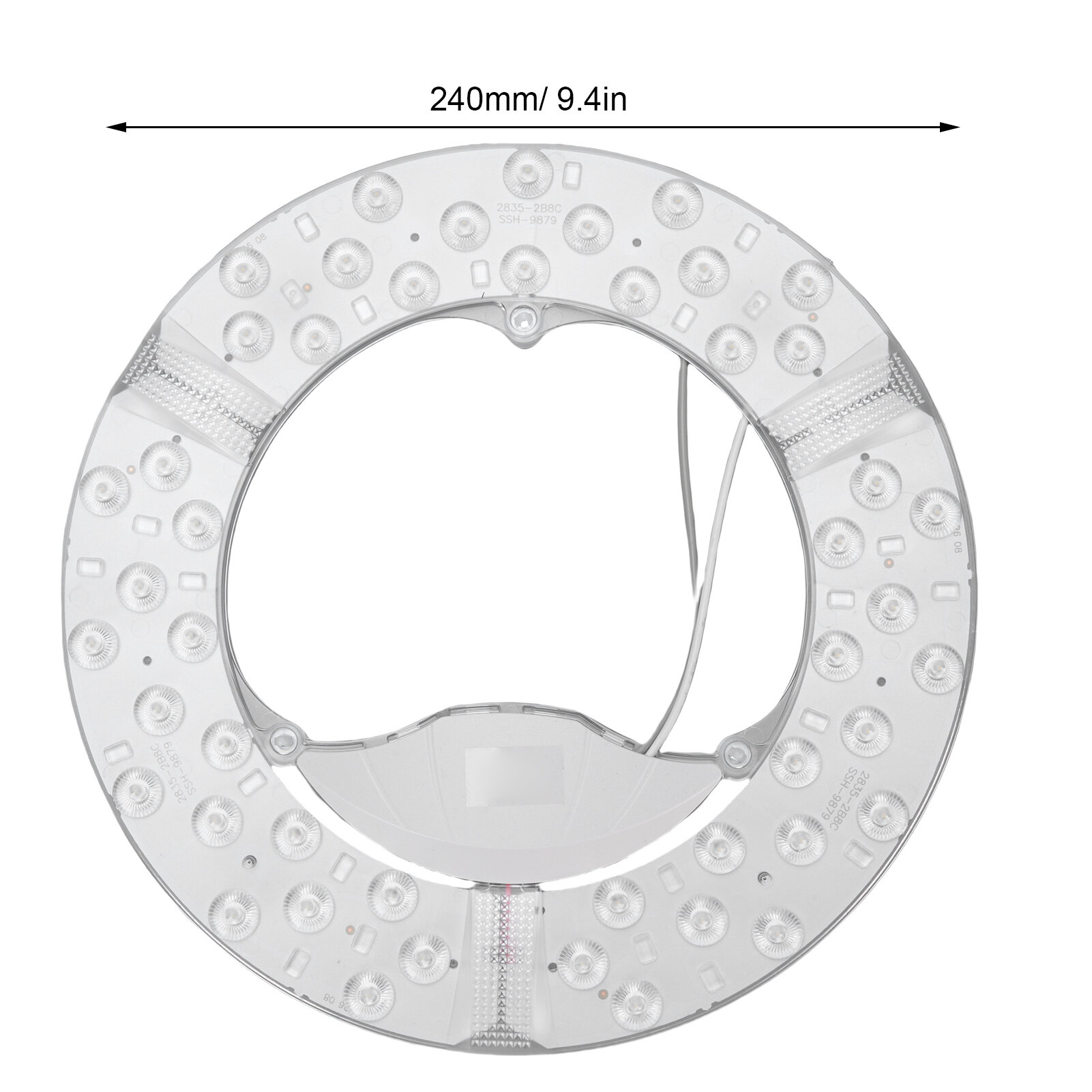 Потолочный вентилятор, светодиодный светильник, энергосберегающий, белый цвет, комплект для модернизации потолочного светильника, круглая сменная панель, плата ПК 48 Вт 240 мм/9,4 дюйма