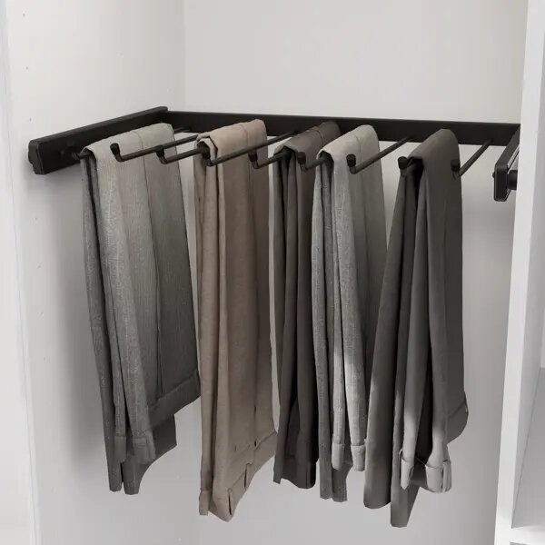 Вешалка выдвижная для брюк Лион 38.6x56.8 см металл цвет черный