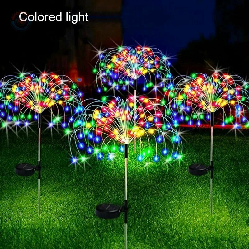 Солнечный фейерверк садовый светильник 60 светодиодов гибкая медная проволока два режима свечения автономное уличное освещение для сада двора террасы праздничного декора