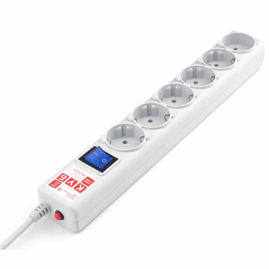 Сетевой фильтр Power Cube 6 гнезд, 5 м, 5 розеток с замыканием, 1 - без, 2,2 кВт