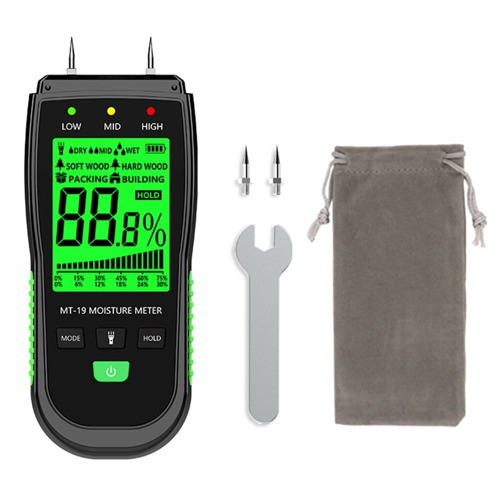 Эргономичный Влагомер Древесины Датчик Влажности С Жидкокристаллическим Дисплеем Подходит Для Тестирования Сухих грузов Мебельщиками Строителями