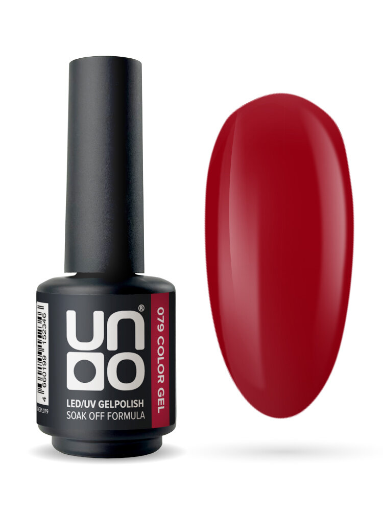 Гель-лак UNO "Real Red", 079 Рубиновый - Ruby Red, витражный, 8 г