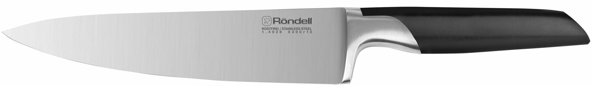 RD-1436 / Нож кухонный Rondell Brando RD-1436, поварской, 200мм, заточка прямая, стальной, черный