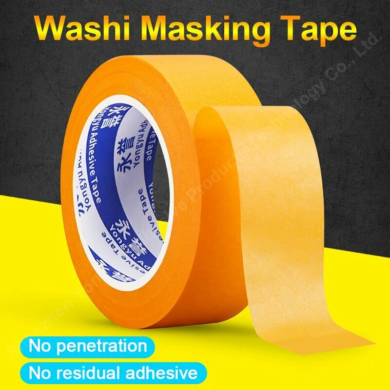 Желтая термостойкая малярная лента Washi 60 мм