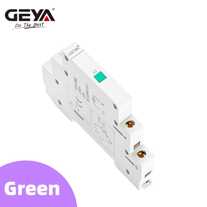 GEYA GYD Индикатор на DIN-рейку 230 В Светодиодная сигнальная лампа Двойные контрольные огни Модульный индикатор Красный Зеленый Желтый Светодиодный сигнальный светильник