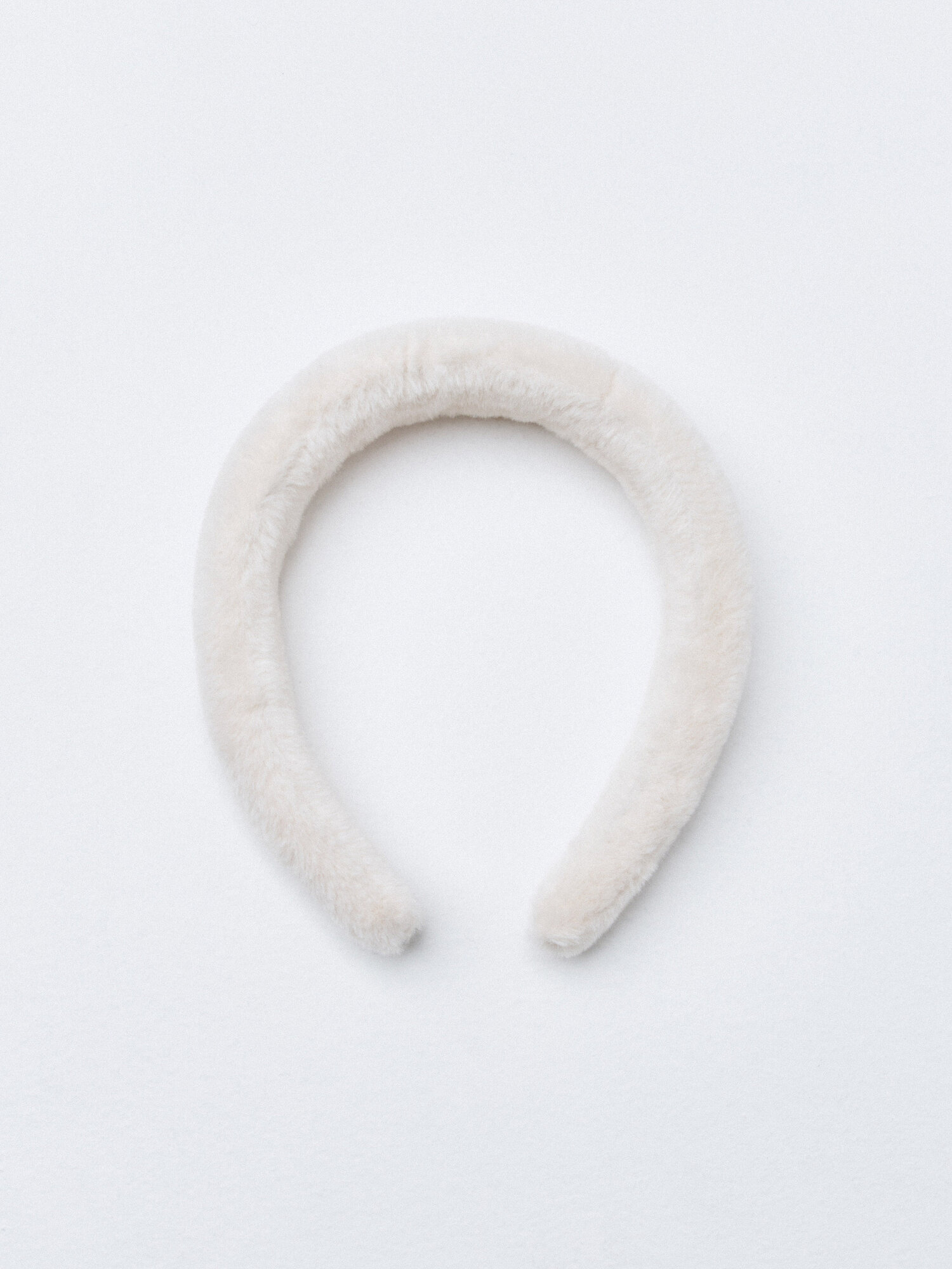 Ободок для волос широкий из меха пушистый