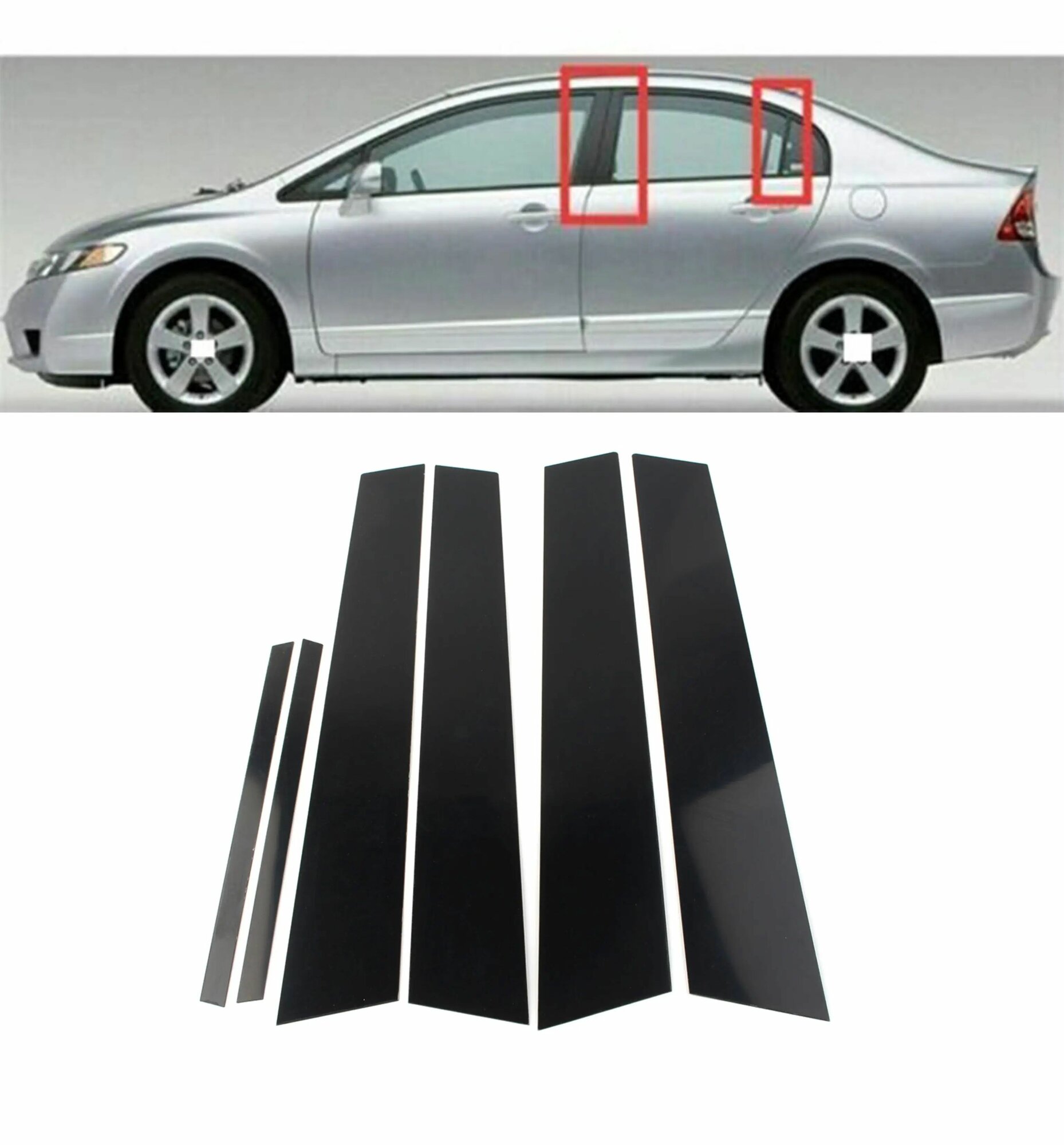 Накладки на стойки и двери для Honda Civic 2006-2011 декоративные автомобильные аксессуары