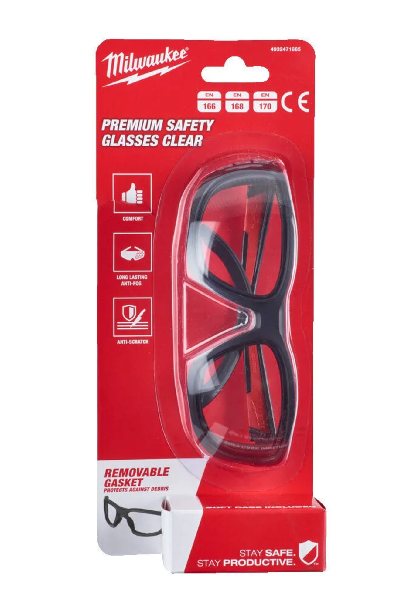 Очки защитные Milwaukee Premium прозрачные, 4932471885