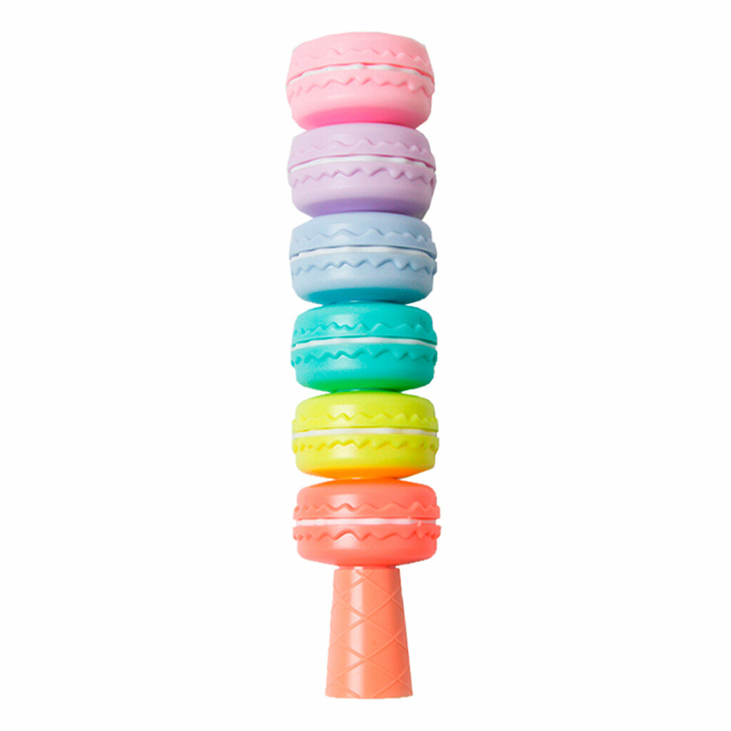 6 Шт Флуоресцентных Маркеров Mini Macaron Со Съемным Хайлайтером с Широким Наконечником для Детей