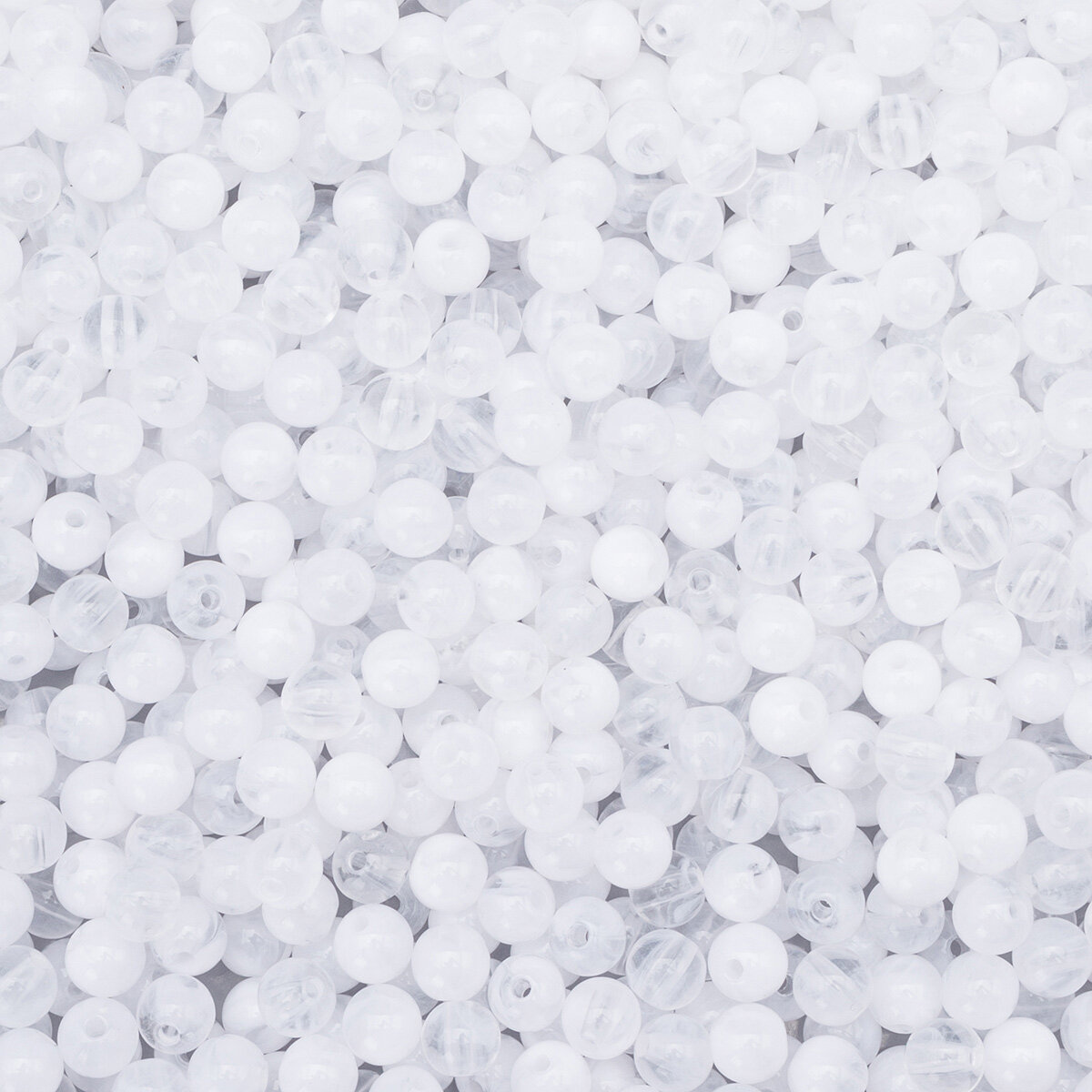 Бусины для рукоделия полупрозрачные 2008 пластик, 8мм, 20гр (70+/-4шт) Астра (033 прозрачный)