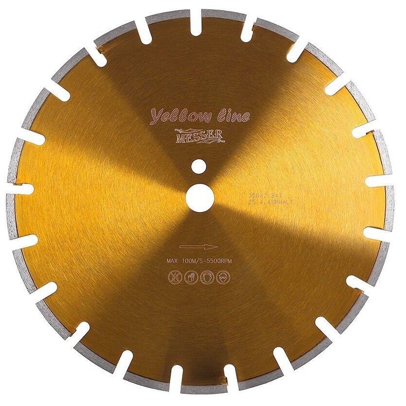 MESSER Алмазный диск по асфальту MESSER 350х25,4 мм Yellow Line 01-12-351