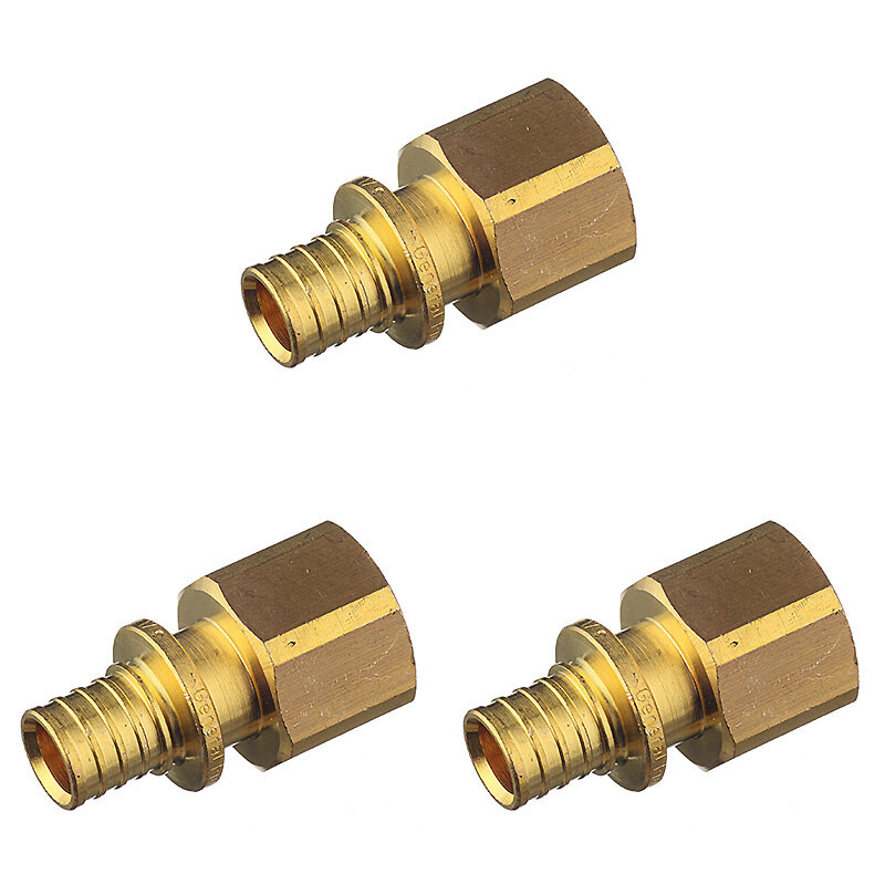 Соединитель прямой 16 мм х 1/2 ВР(г) латунный (3 шт.)