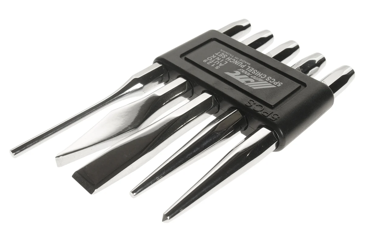 Набор выколоток и зубил с кернером 5 предметов в кейсе jtc