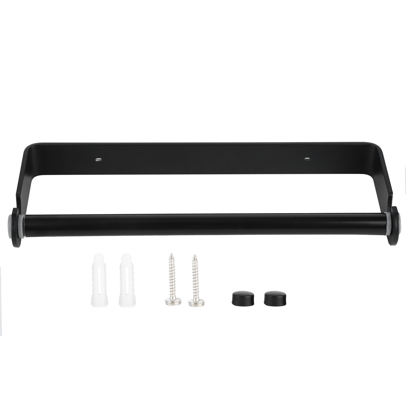 Настенная держалка для пищевой пленки, бумажных полотенец и кухонной фольги, диспенсер для рулонов, черный цвет.