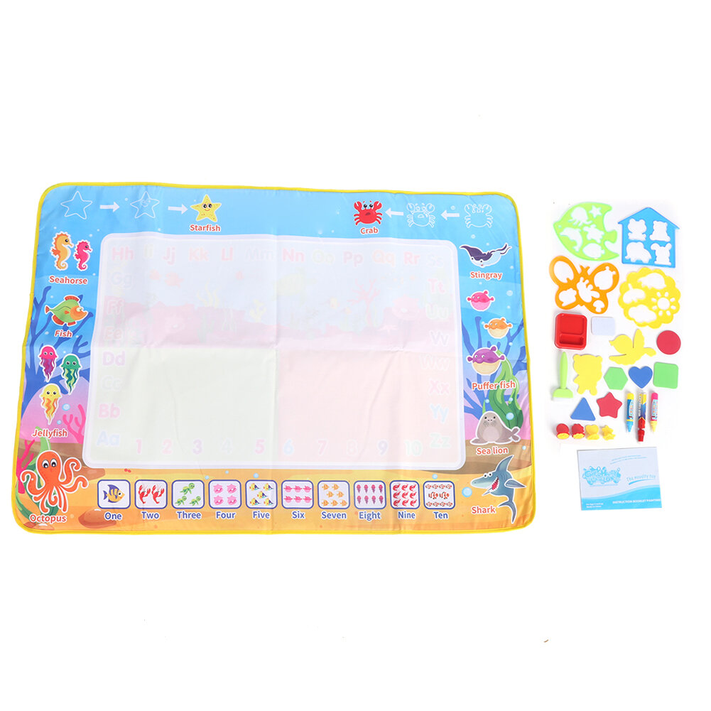 Детский коврик для рисования водой, 100 x 70 см, бесплатные раскраски, развивающий блокнот для рисования и письма, CP4924