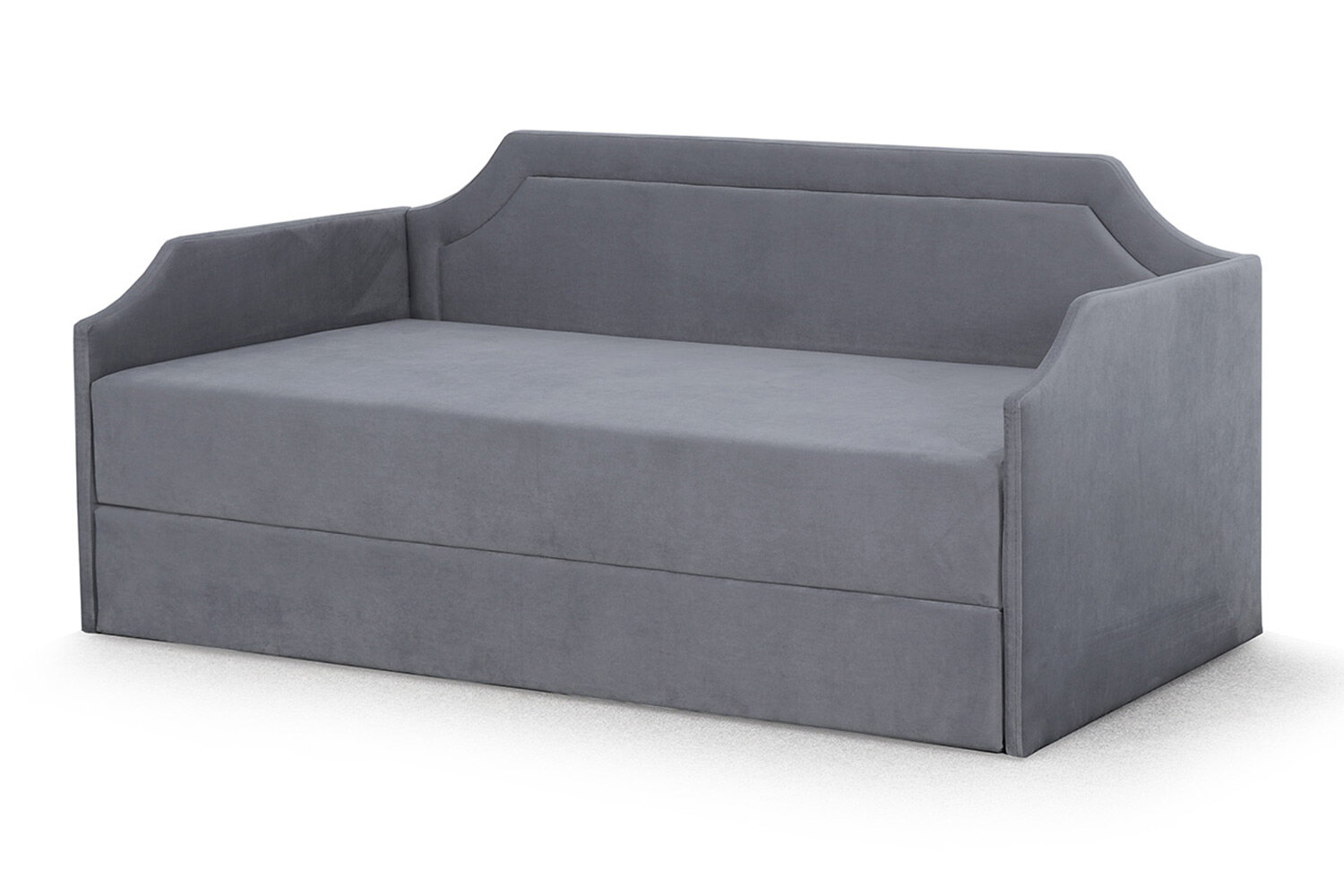 Диван-кровать 1900 Флай, 198х83х87 см, обивка велюр, цвет тёмно-серый