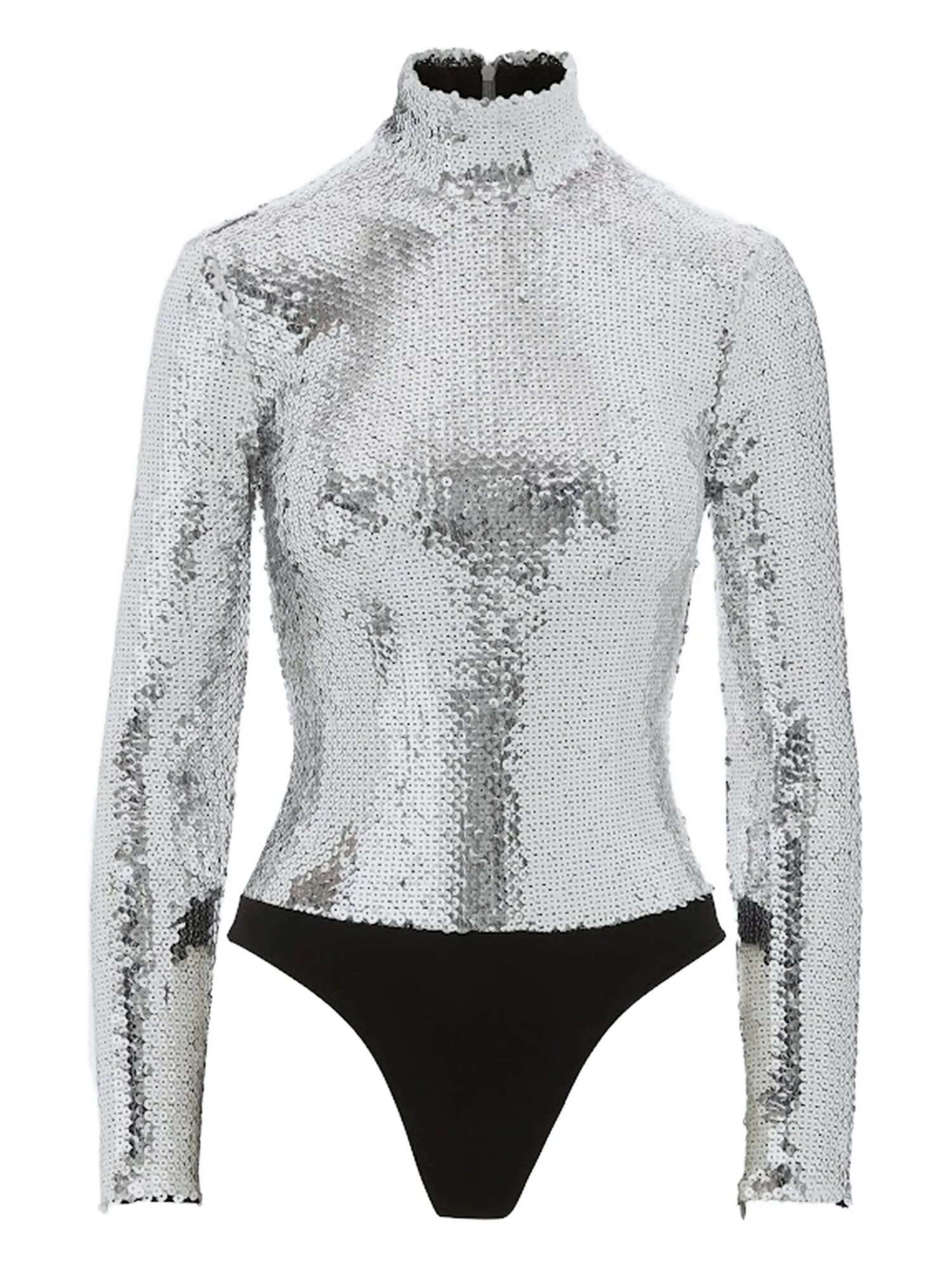 Боди бельевое Brandon Maxwell Sequinned mock-neck bodysuit