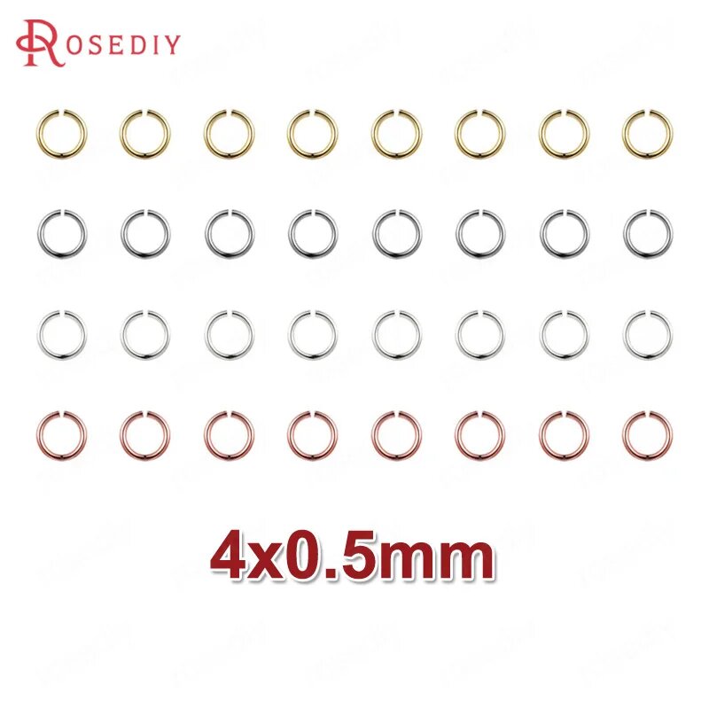 Разрезные кольца из латуни цвета 18-каратного золота Rosediy 50PCS-18K Gold Color, 4x0.5MM