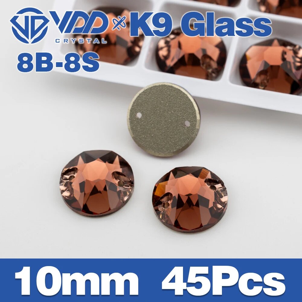 Стразы стеклянные K9 10mm 8B-8S, 45шт