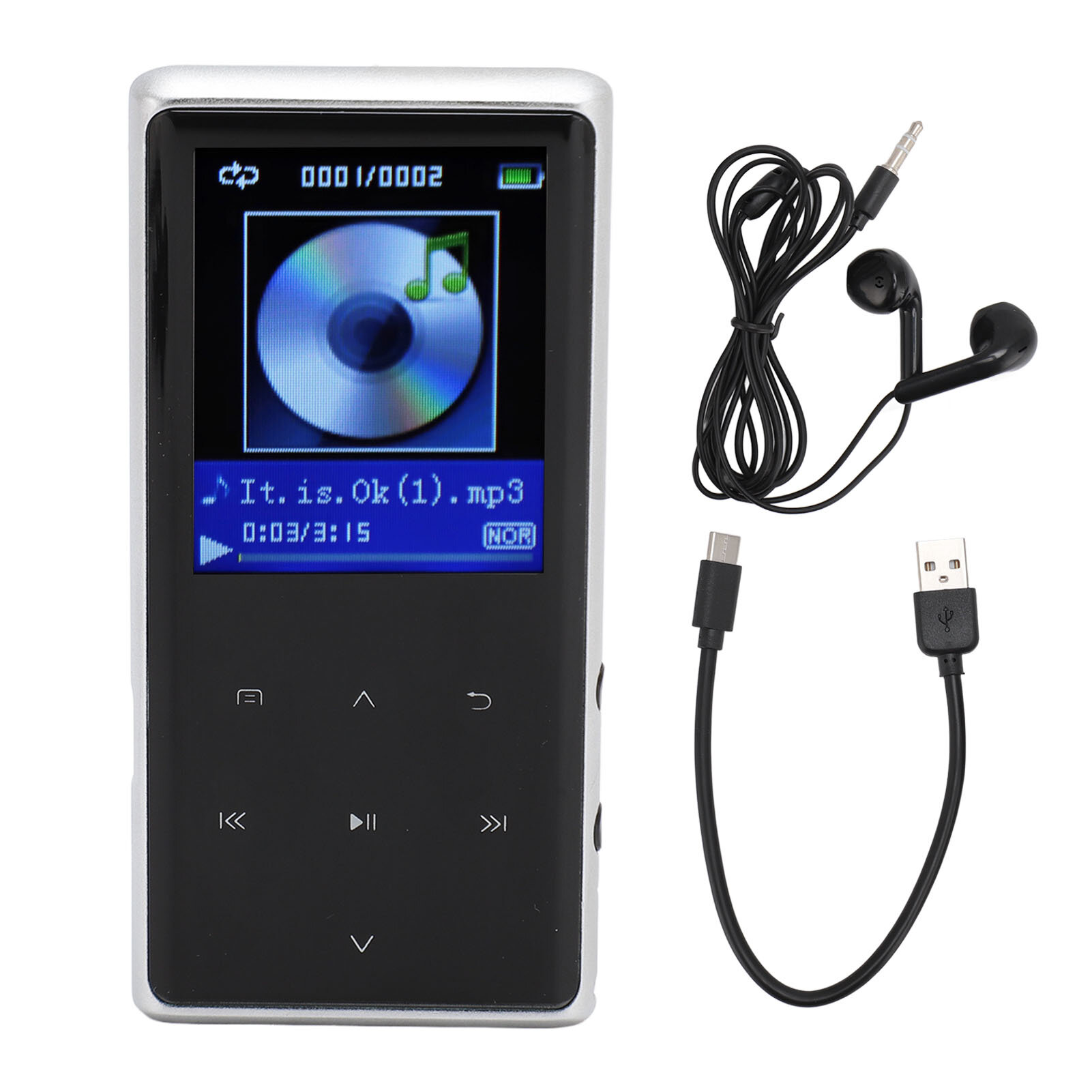 MP3-плеер HD с шумоподавлением Hi-Fi, одноканальным FM-радио, встроенным HD-динамиком, диктофоном, мини-музыкальным проигрывателем с Bluetooth 5.2 для спорта, 8 ГБ