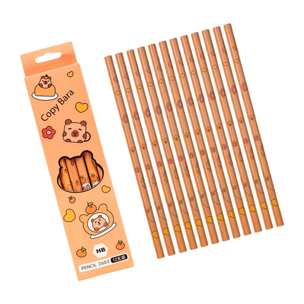 12 шт. Милые Карандаши Капибара Рисование для Школы и Офиса