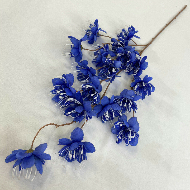 Цветочное свадебное украшение синее из шелка и пластика для зала и дверного проема орхидея