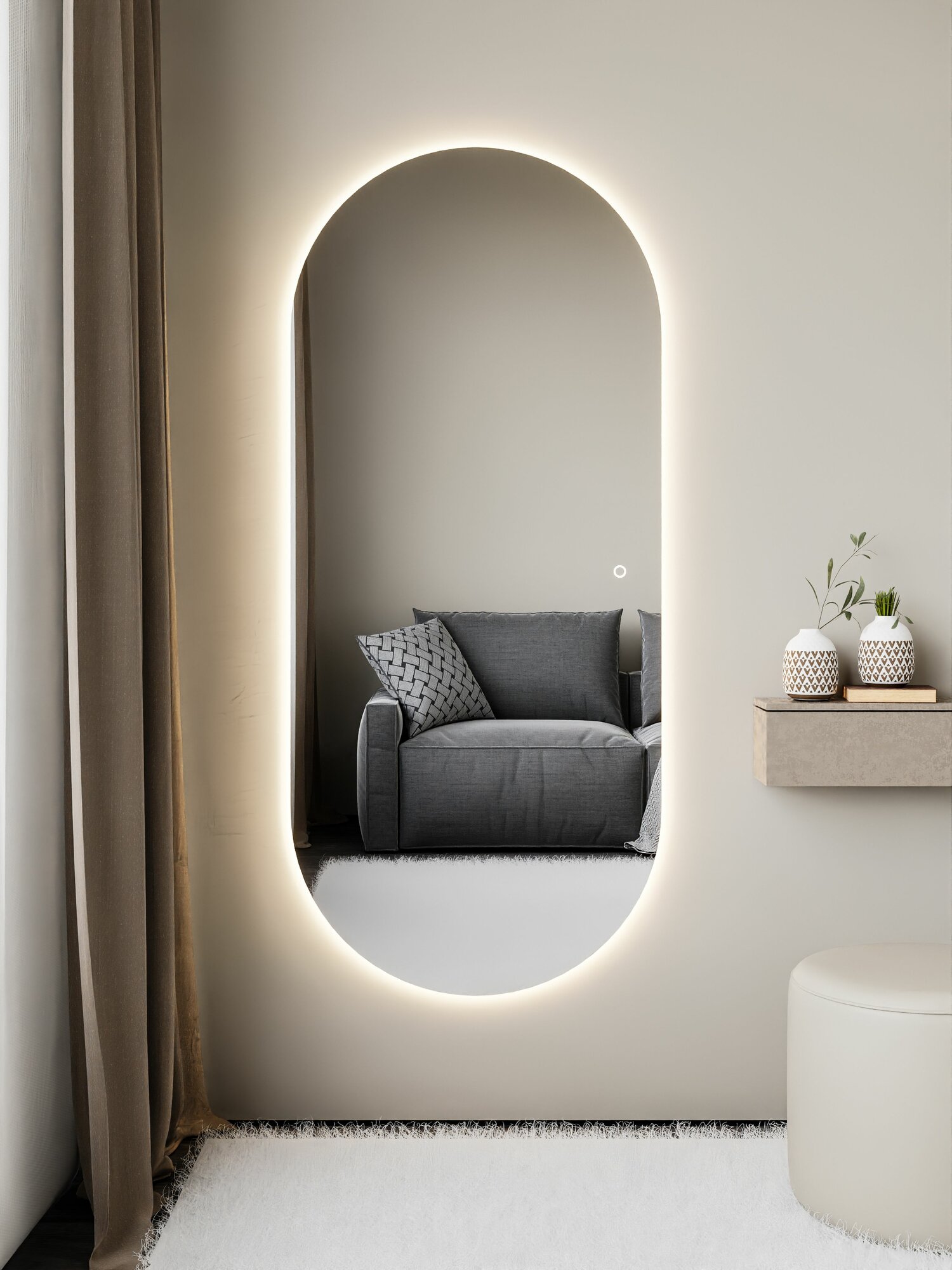 Зеркало настенное 160х70 см. BLX MIRROR М6 фигурное сенсорное