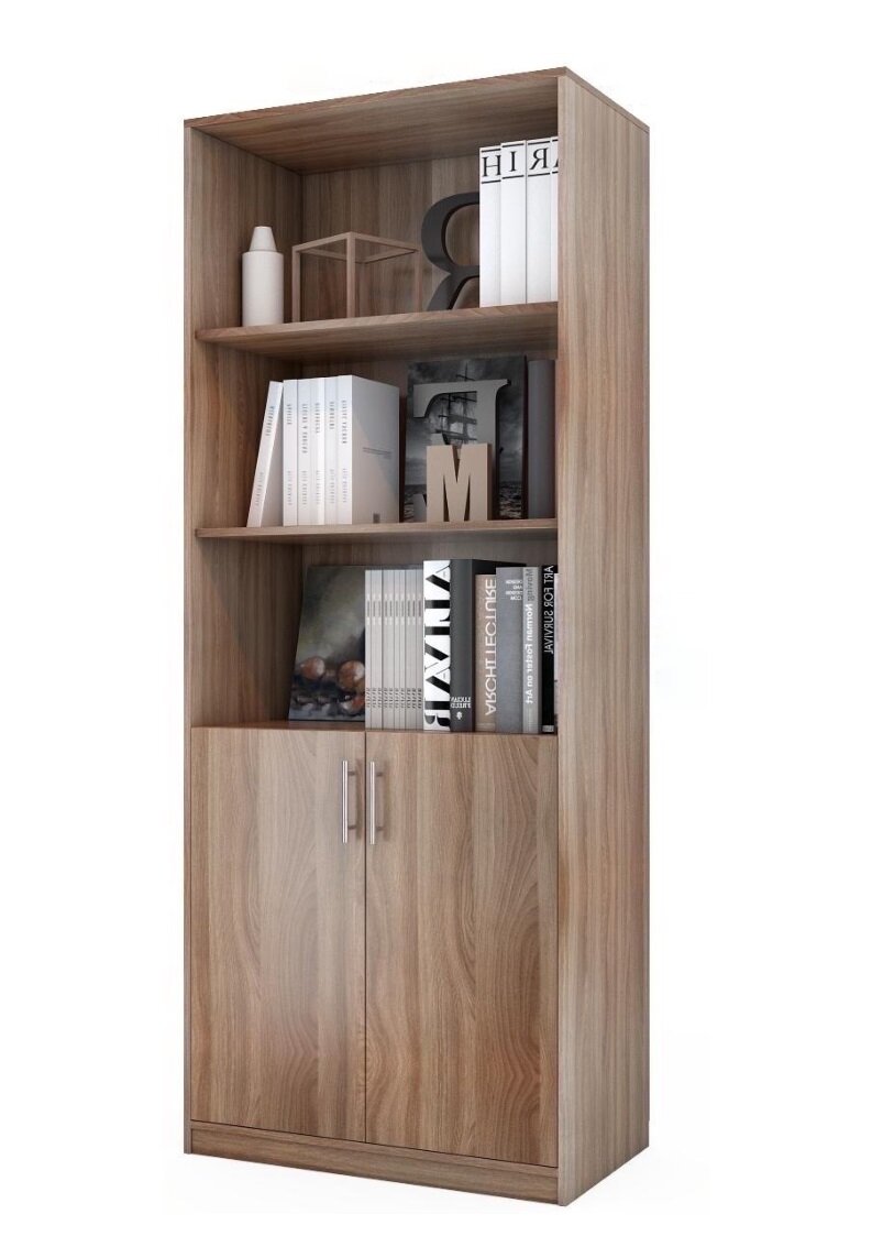 Шкаф ШО-12 (ШхГхВ) (600х440х1900), 44 кг, ясень шимо темный, 5 полок, 1 дверка, "Колизей мебель"