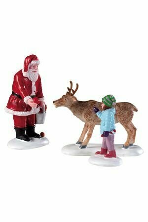 Набор фигурок 'Вкусный сюрприз для оленя', полистоун, 7 см, 2 шт, LEMAX 92752-lemax