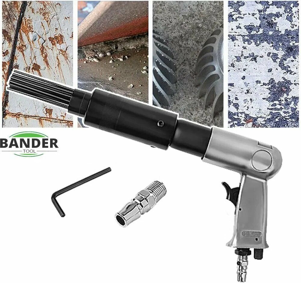 Игольчатый очиститель сжатого воздуха 19 игл для удаления ржавчины длиной 340 мм 1800 ударов в минуту Эргономичная пистолетная рукоятка