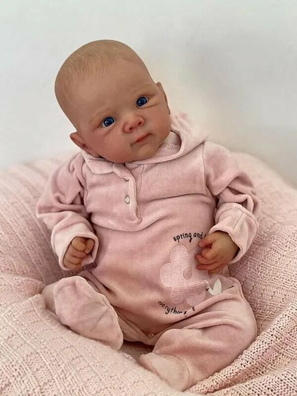 48 см полностью силиконовая виниловая кукла-реборн для девочек, голубые глаза, Reborn Bettie