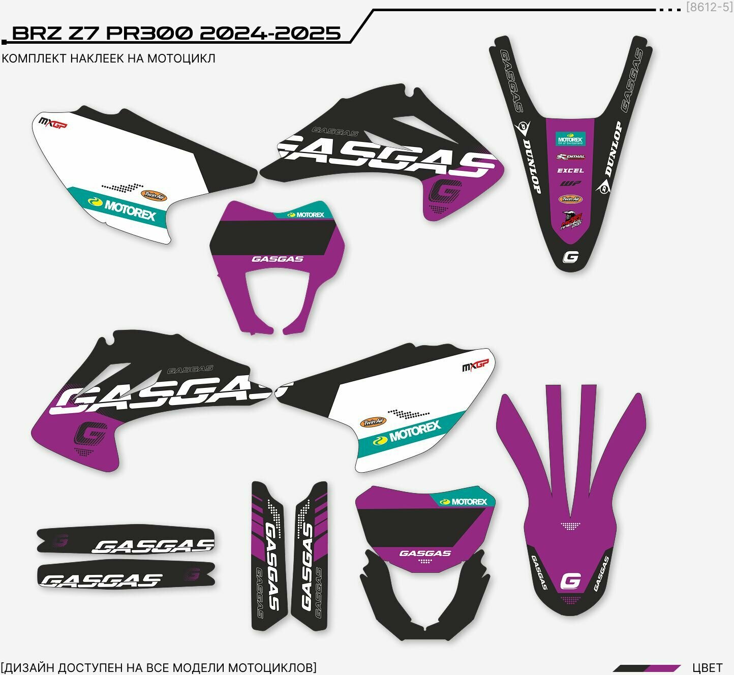 Наклейки на мотоцикл Regulmoto sport 003, MMZ , Progasi Palma, Roliz , SYCMCC , Ular, BRZ Z7- 250 2021 2020 2023 2024