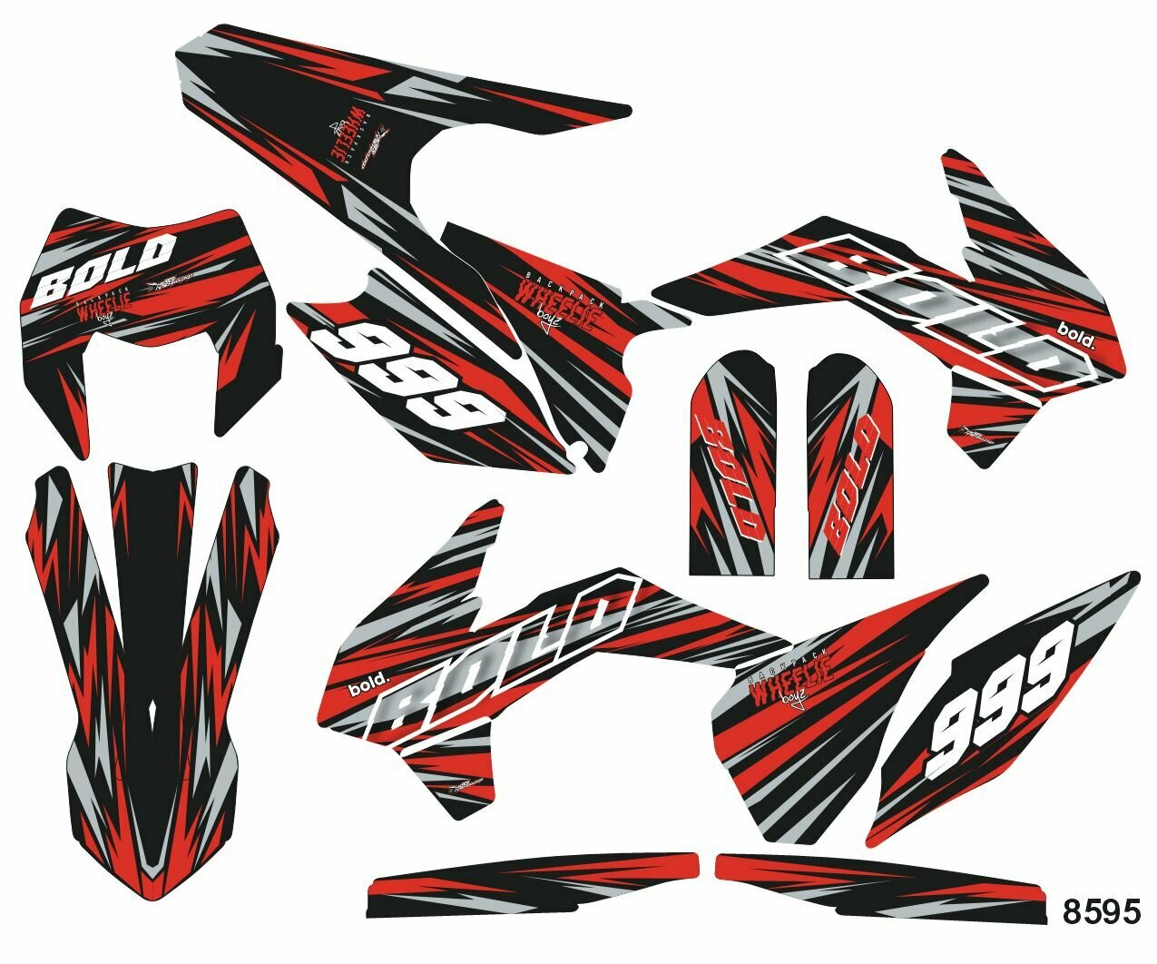 Наклейки на питбайк ROCKOT R5 Cyclone KAYO K1 GR1 BOLD , ZUUMAV FX K5 , mmz графика 8595