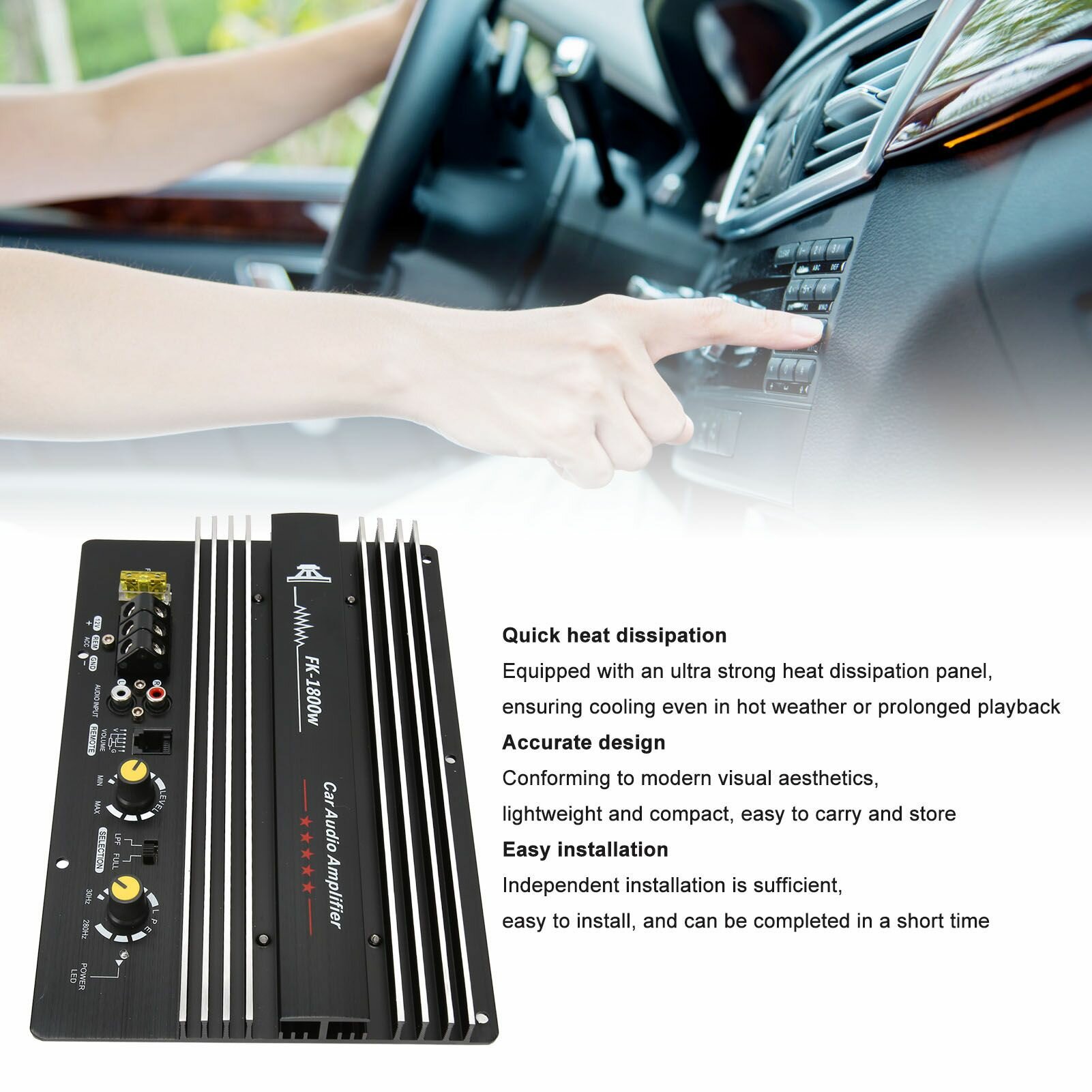 Автомобильный усилитель 12 В 1800 Вт Автомобильный стерео аудио усилитель высокой мощности сабвуфер для автомобиля