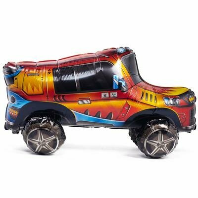 Фольгированный шар весёлая затея "Фигура Air", Машина Джип, разноцветный