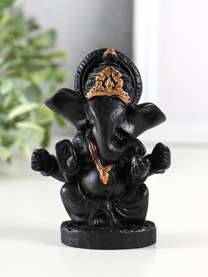 Фигурка гипс «Ганеша», 9×8 см, чёрный