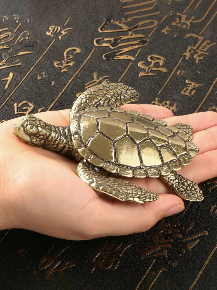 Статуя Металлический латунный Большая морская черепаха