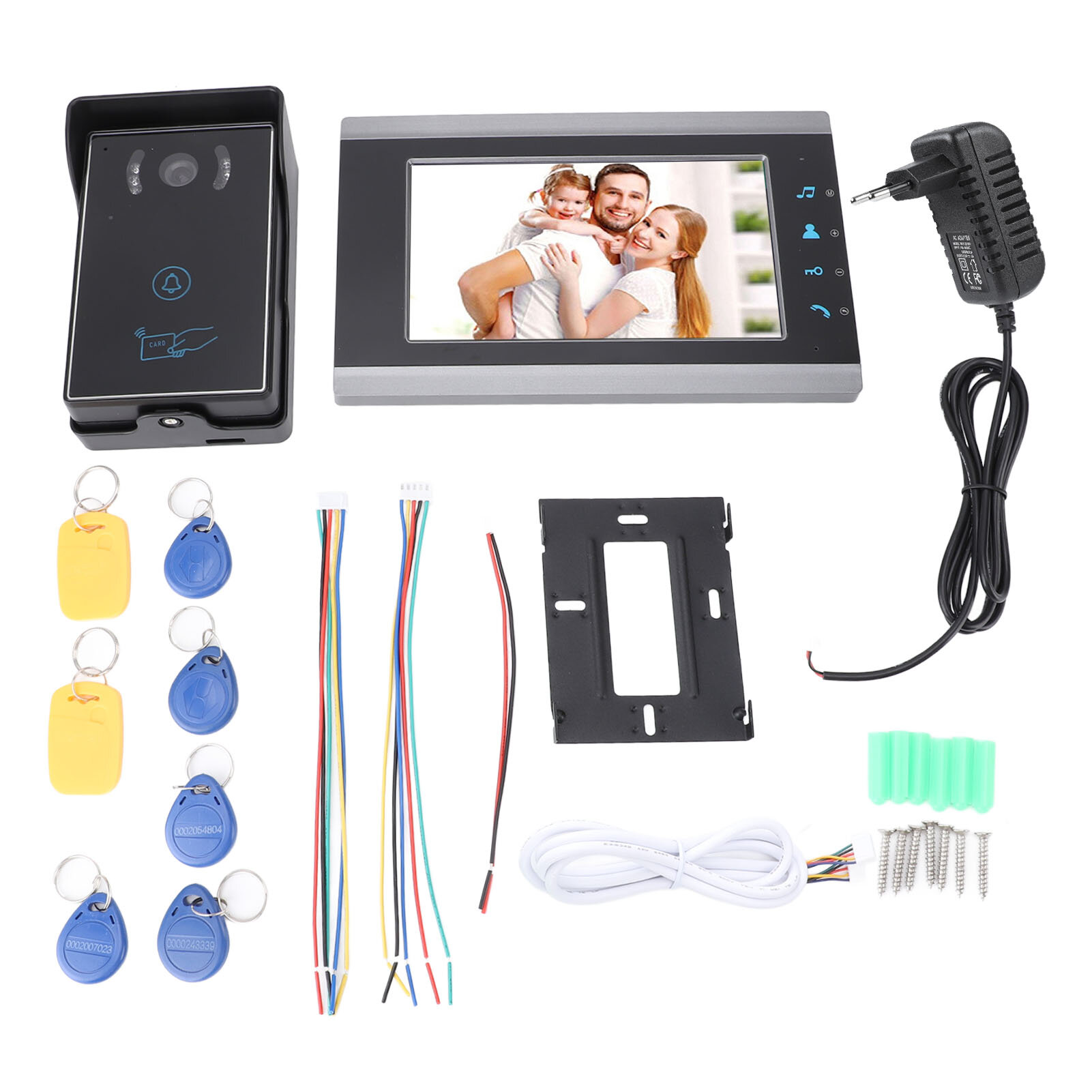 7-дюймовый AHD видеодомофон с ИК-подсветкой, ID-картой и двусторонней связью