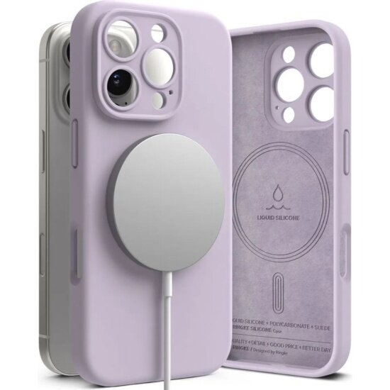 Чехол Ringke SILICONE MAGNETIC MAGSAFE для Apple iPhone 16 PRO, фиолетовый