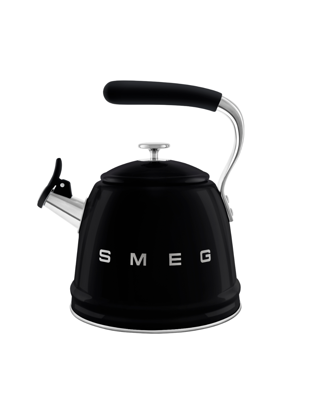 Чайник SMEG WKF01BK, нержавеющая сталь, 2.3 л, черный, со свистком