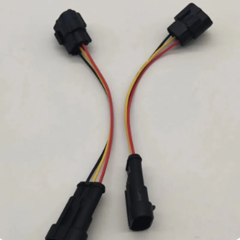 Разъем датчика давления в топливной рампе двигателя для дизельной системы Denso, кабель с 3 отверстиями до 3 контакта 2 pcs