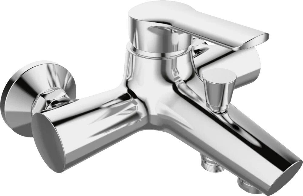 Смеситель для ванны с душем Orange Tony Tony M54-100cr настенный, однорычажный, хром, глянцевый, латунный, без лейки, с керамическим картриджем