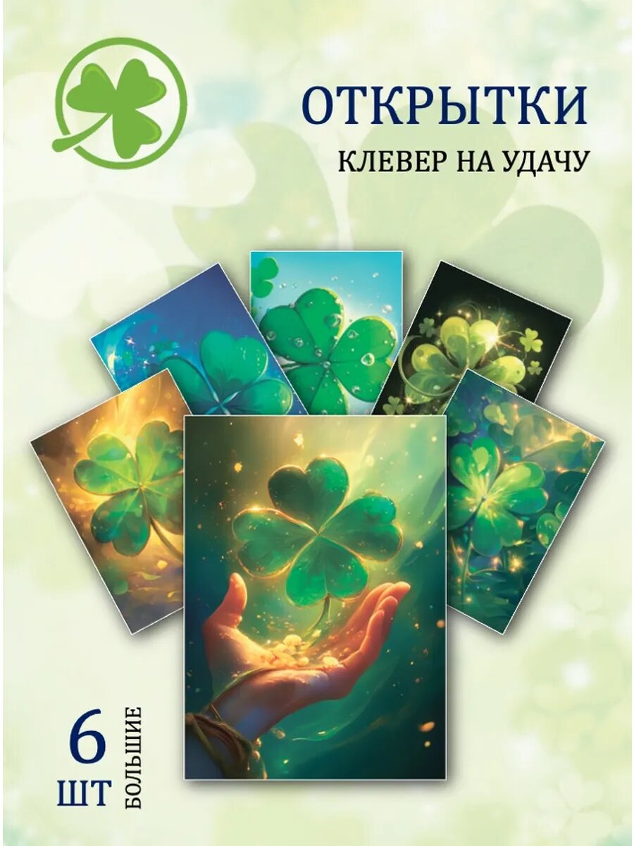 А6 открытки четырехлистный клевер